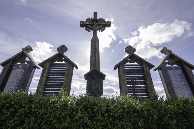 Grave and monument of Lithuanian partisans in Daugai town cemetery