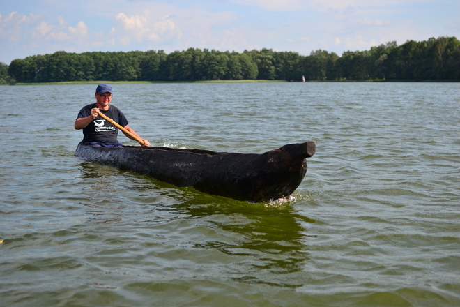 Recreational lake skiff in Daugai lake